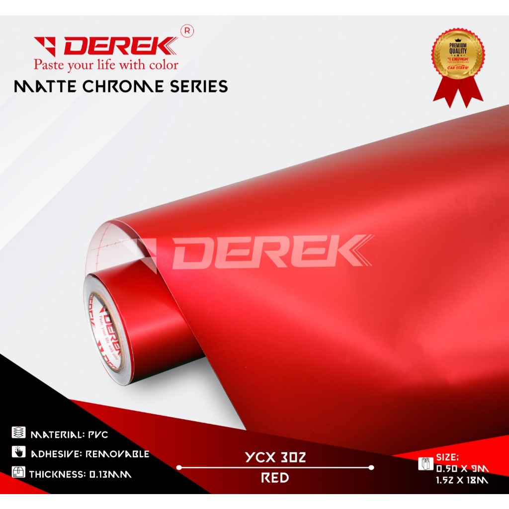 Jual STIKER MATTE CHROME RED ( YCX 302 ) / STIKER DEREK / STIKER MURAH ...