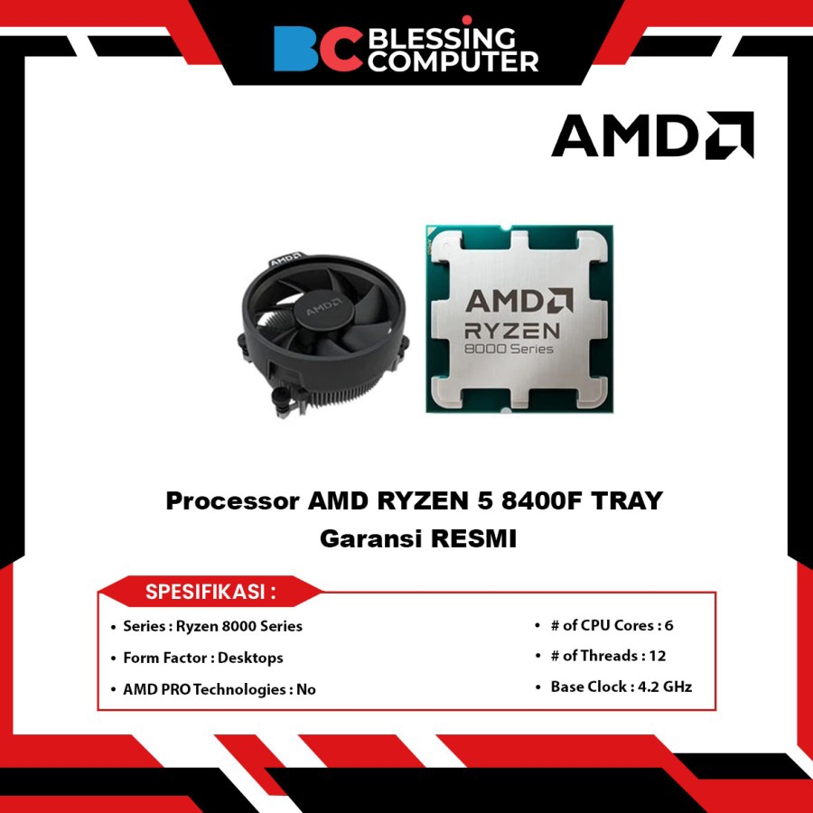 Jual Processor AMD RYZEN 5 8400F TRAY Garansi RESMI | Shopee Indonesia