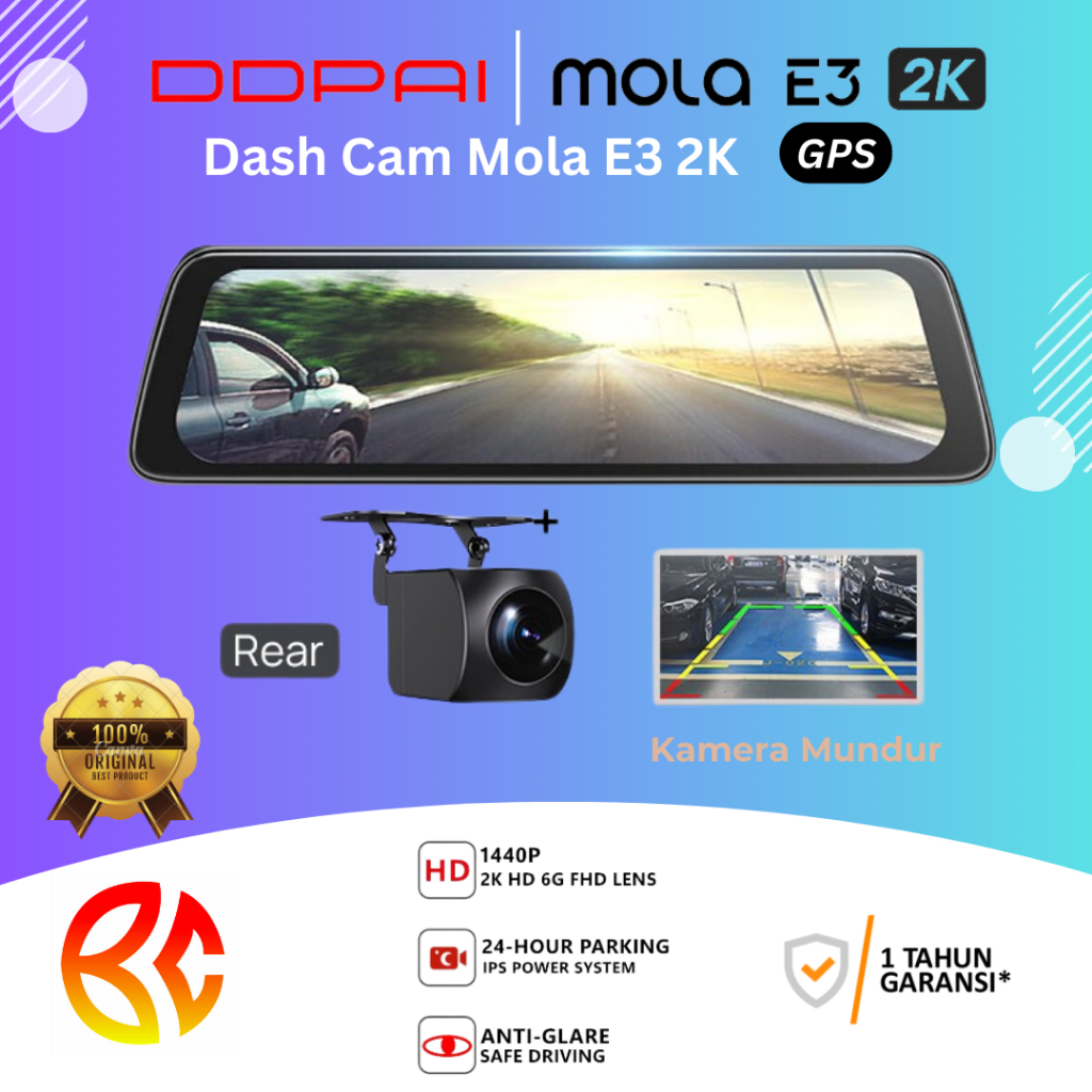 Jual DDPAI mola E3 Dashcam 1440p 2K HD 24 jam Monitor Parkir Front + Rear | Shopee Indonesia