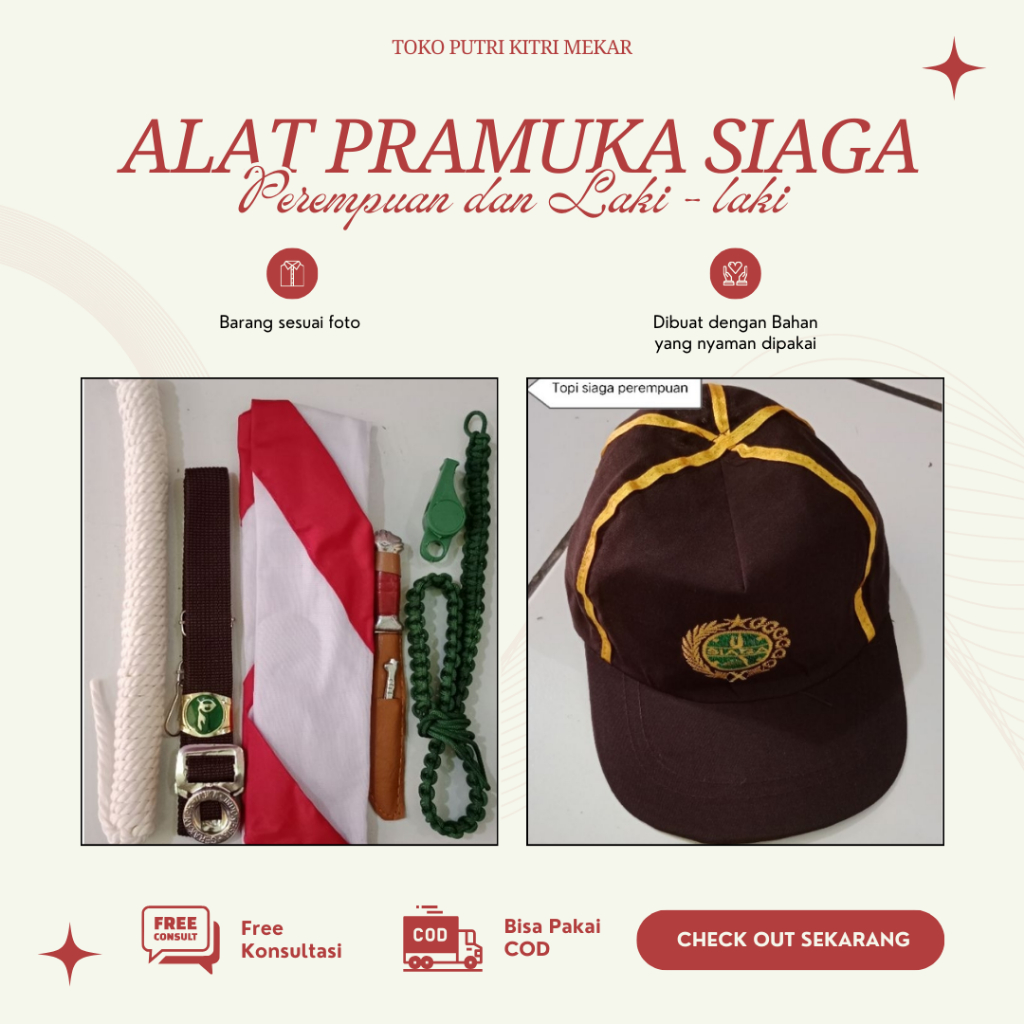 Jual Perlengkapan Pramuka SD Alat Peralatan Set Hasduk Topi Pramuka ...
