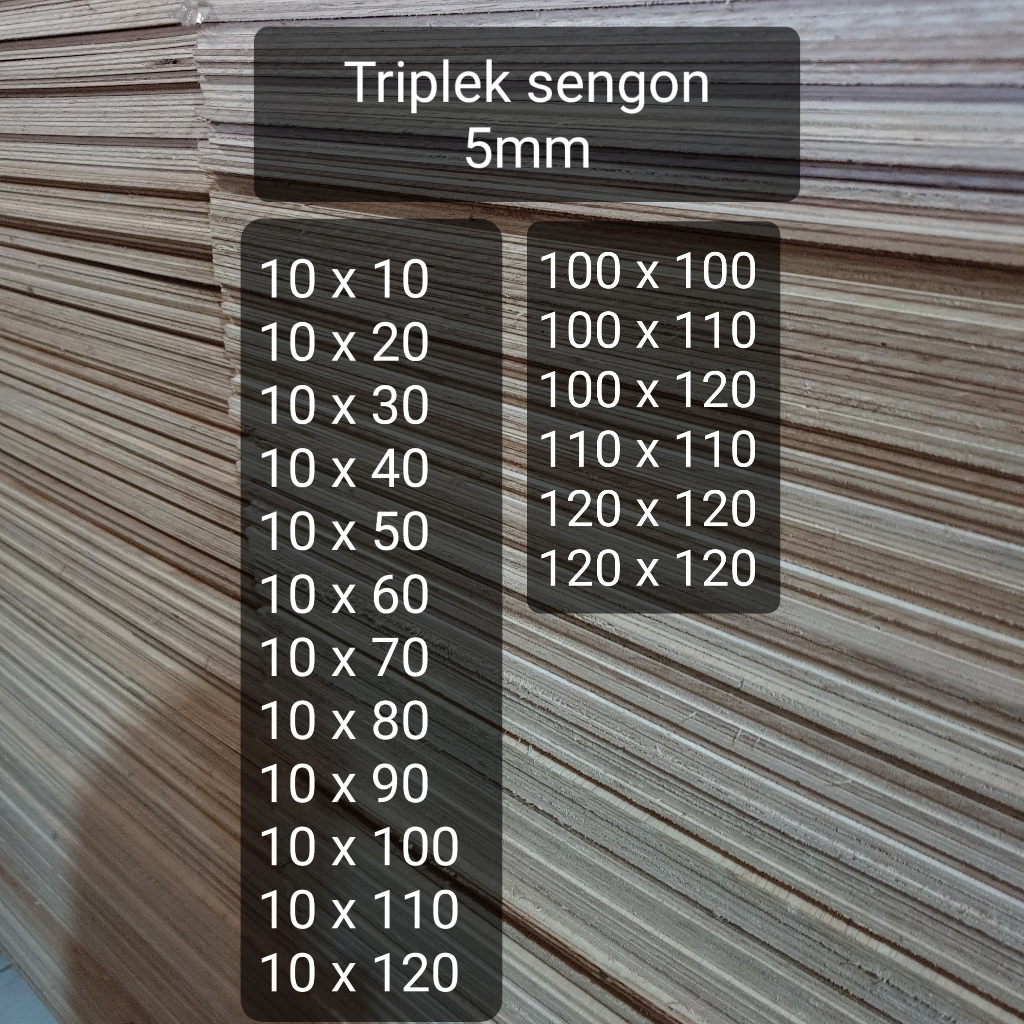 Jual Triplek custom sengon 5mm plywood multiplek halus 2 sisi | Shopee ...