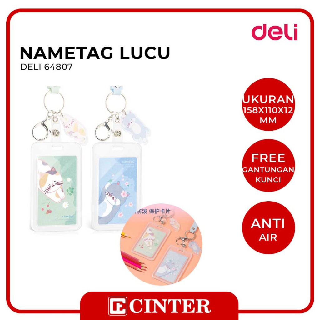 Jual DELI - NAME TAG / TEMPAT KARTU NAMA / NAME BADGE LUCU MOTIF KUCING ...