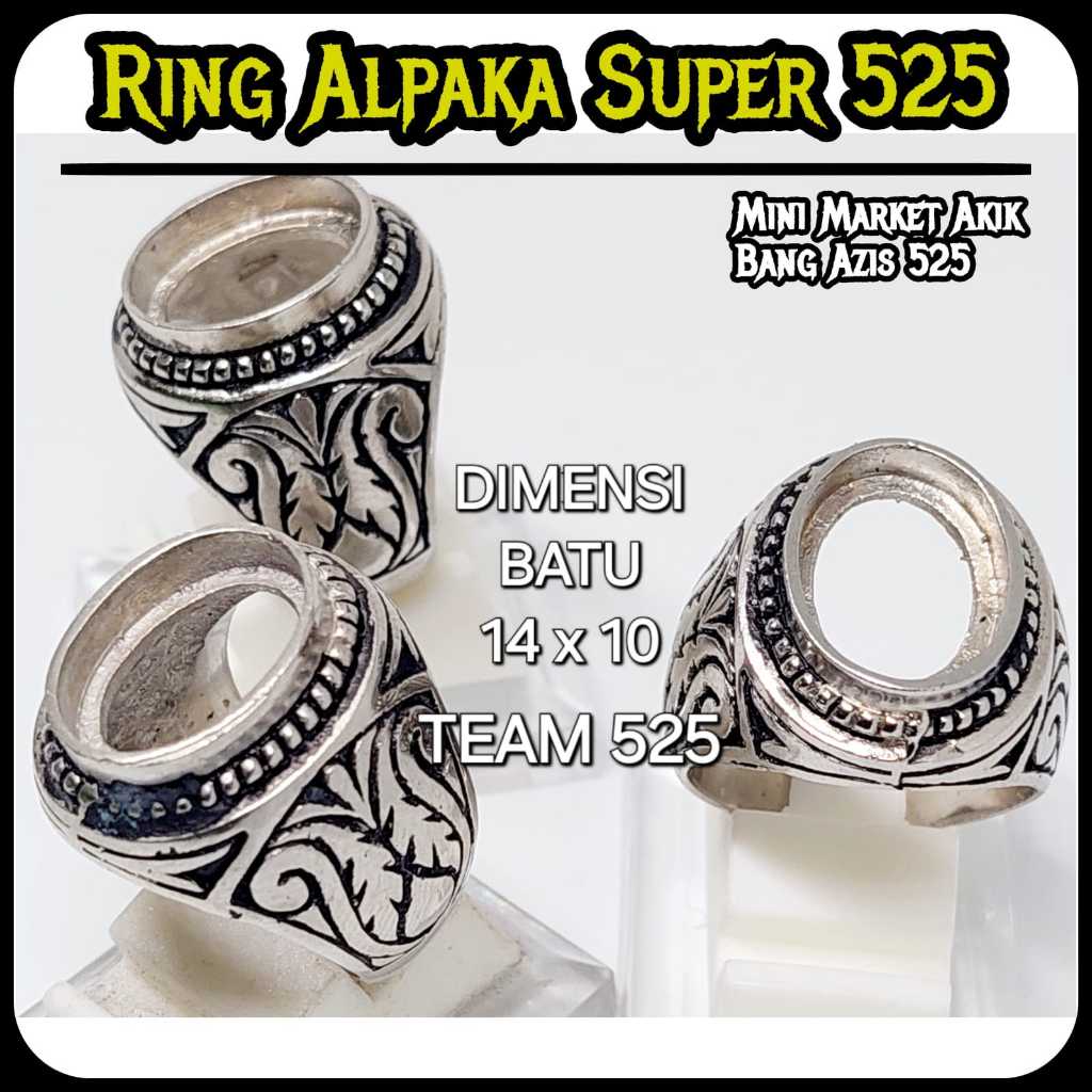 Jual Ring emban alpaka super 14 x 10 ukiran eceran / model tanam kurung ...