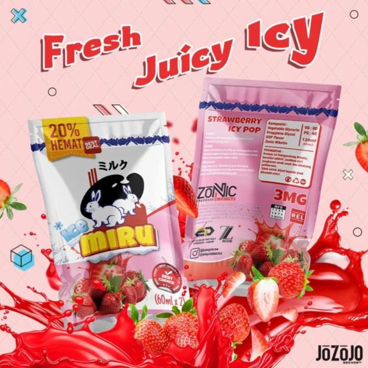 Jual Miru Strawberry Icy Pop 60ML by Jozojo - Liquid Ice Miru ...