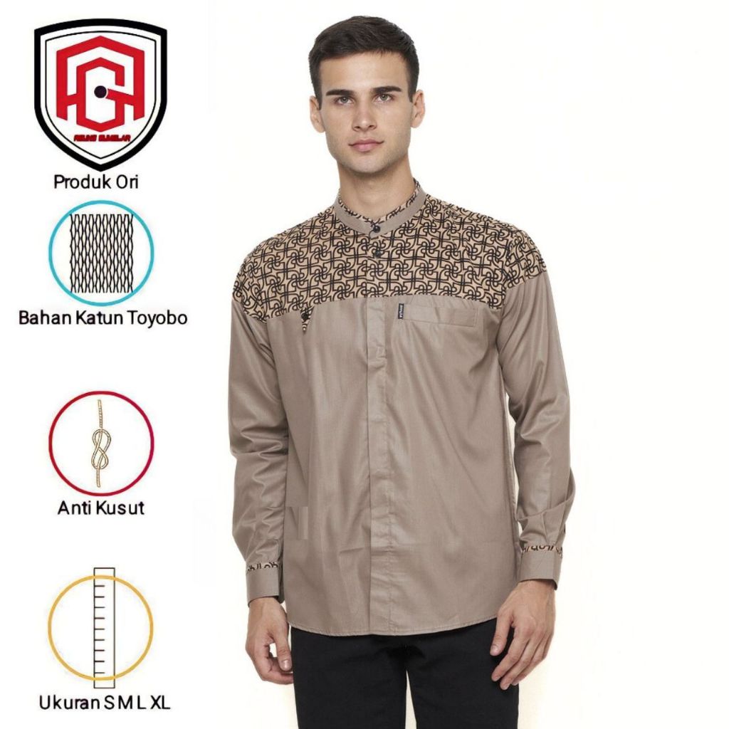 Jual Baju Koko Muslim Pria Dewasa Lengan Panjang Motif Bima Exclusive ...