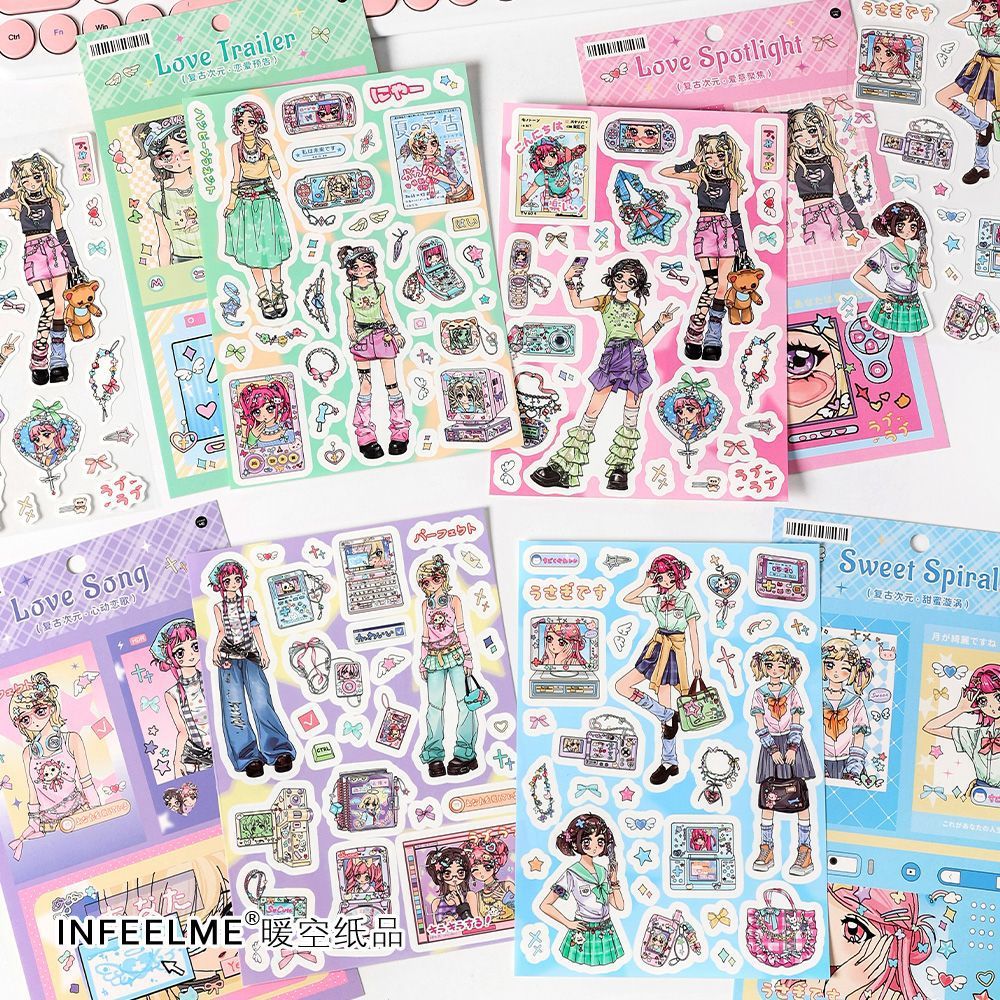 Jual [WindHeart] 1 lembar sticker sheet y2k japanesse girl sticker ...