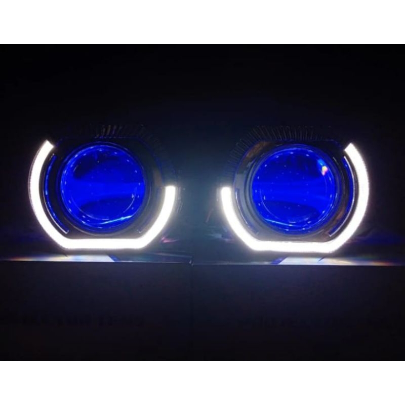 Jual PAKET KOMPLIT PROJECTOR BILED 2,5 INCH BLUE LENS P3 VINYX SEPASANG ...