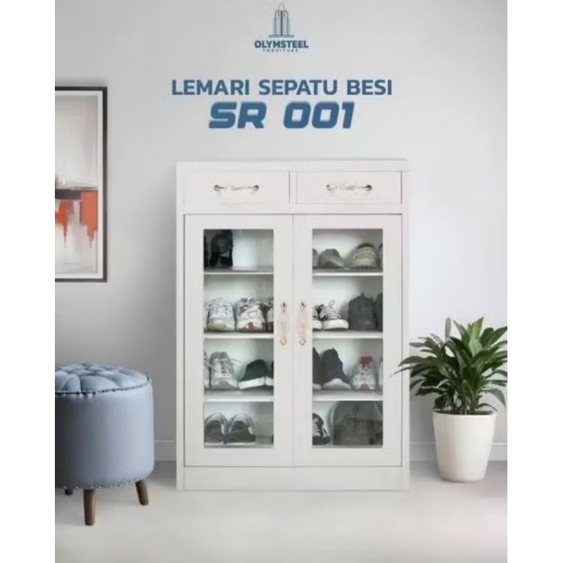 Jual Lemari Sepatu Besi Olympic / Rak Sepatu Plat Besi / Rak Sepatu Cabinet Full Besi - SR 001 ...