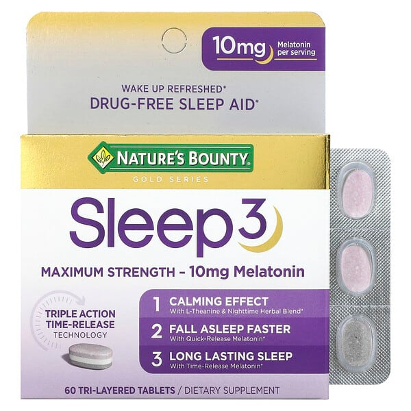 Jual Nature's Bounty Sleep3 10mg Melatonin Maximum Strength + L ...