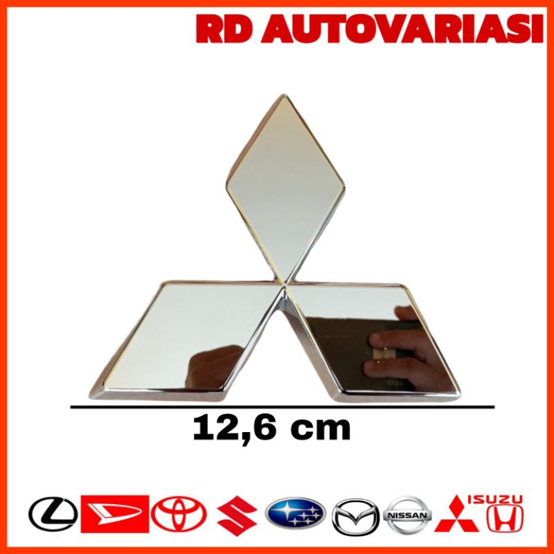Jual Emblem Logo Mobil Mitsubishi triton strada Crhome Depan 15,8cm ...