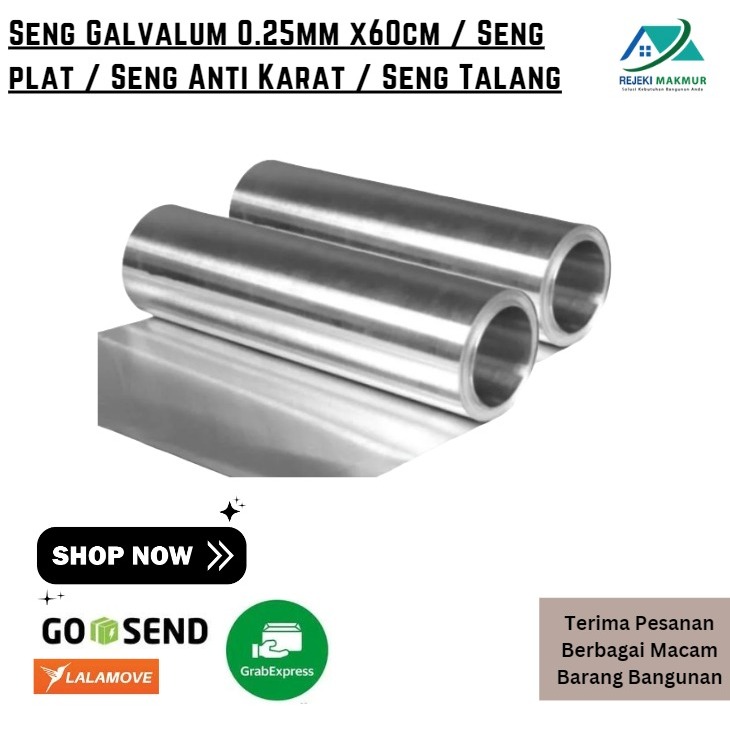 Jual Seng Galvalum 0.25mm x60cm / Seng plat / Seng Anti Karat / Seng ...