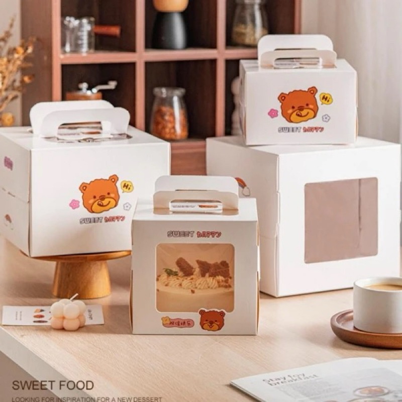 Jual HOB_ Kotak Kue 16x16 20x20 / Kotak cake / Korean Box Cake with ...