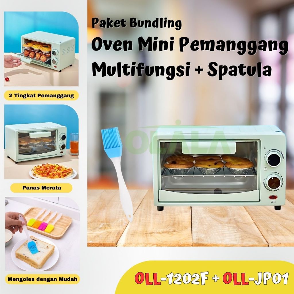 Jual Oven Mini Pemanggan Elektrik 12L Low Wat Serbaguna OLL-1202F + Alat Kuas Silicone OLL-JP01 ...