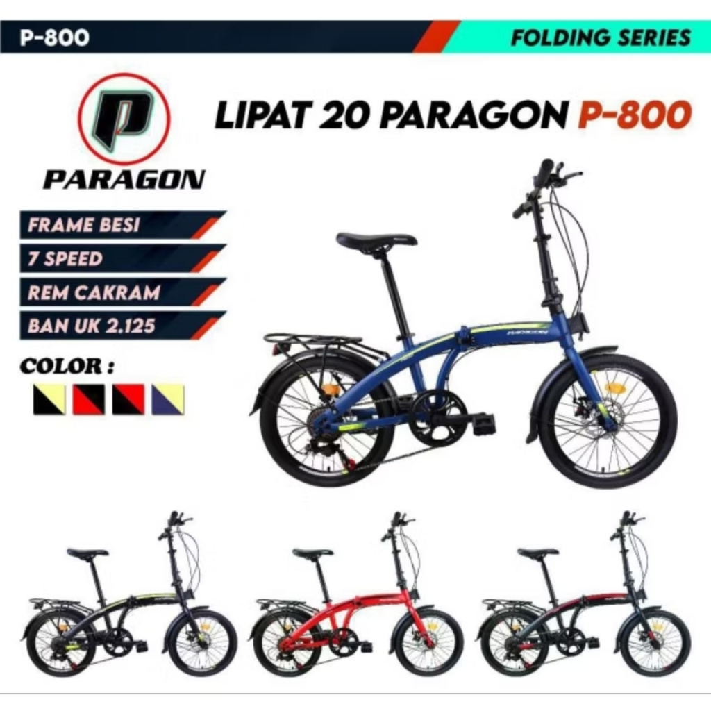 Jual SEPEDA LIPAT MURAH DEWASA 20 INCH SINGLE / 7 SPEED PARAGON ...