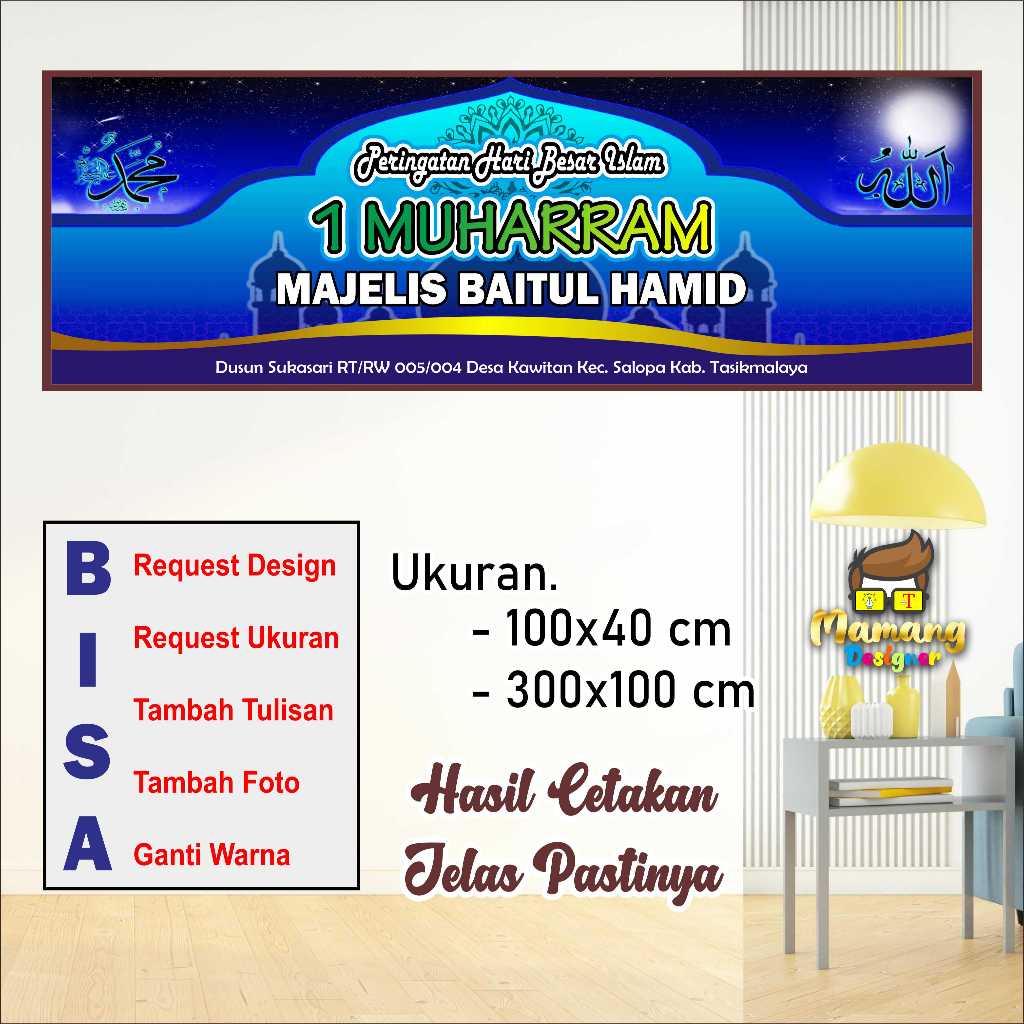 Jual Cetak Banner Spanduk MMT Tabligh Akbar 1 Muharam atau Muludan ...