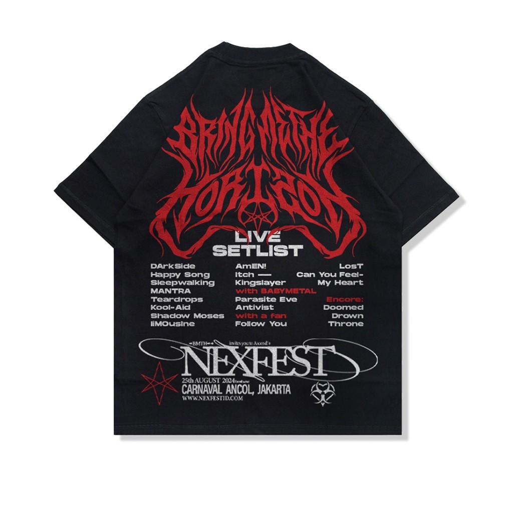 Jual T-Shirt Merchandise BMTH Setlist Bring Me The Horizon NEXFEST Live ...
