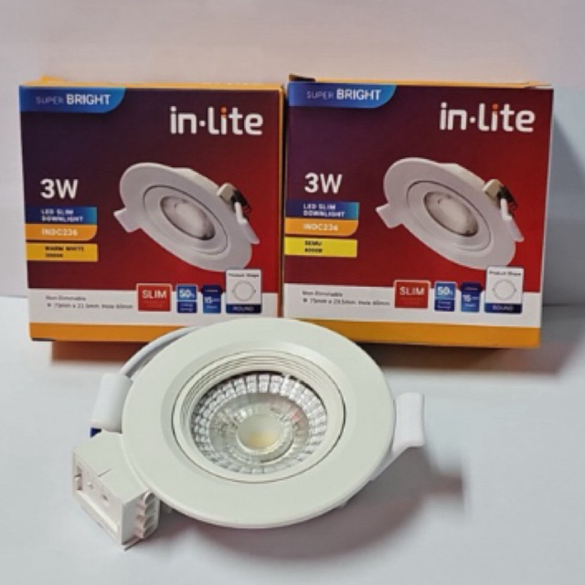 Jual SLIM DOWNLIGHT SPOTLIGHT LED INDC 236 3W INLITE - 40K-COOL WHITE ...