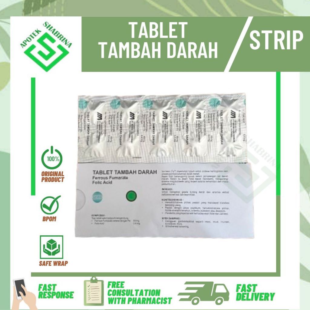 Jual TABLET TAMBAH DARAH 1 STRIP ISI 10 TABLET (SESUAI STOK DIAPOTEK ...