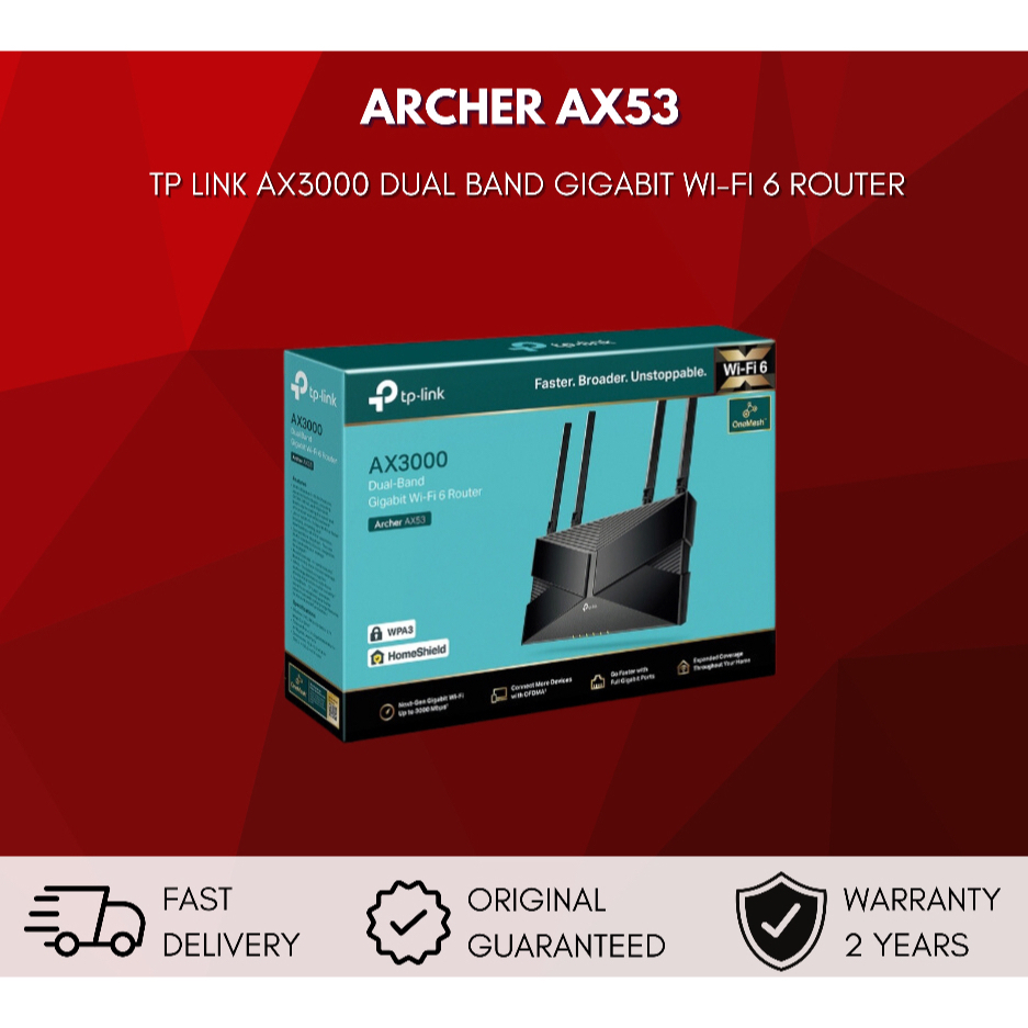 Jual TP-LINK Archer AX53 AX3000 Dual Band Gigabit Wireless WiFi 6 Router | Shopee Indonesia