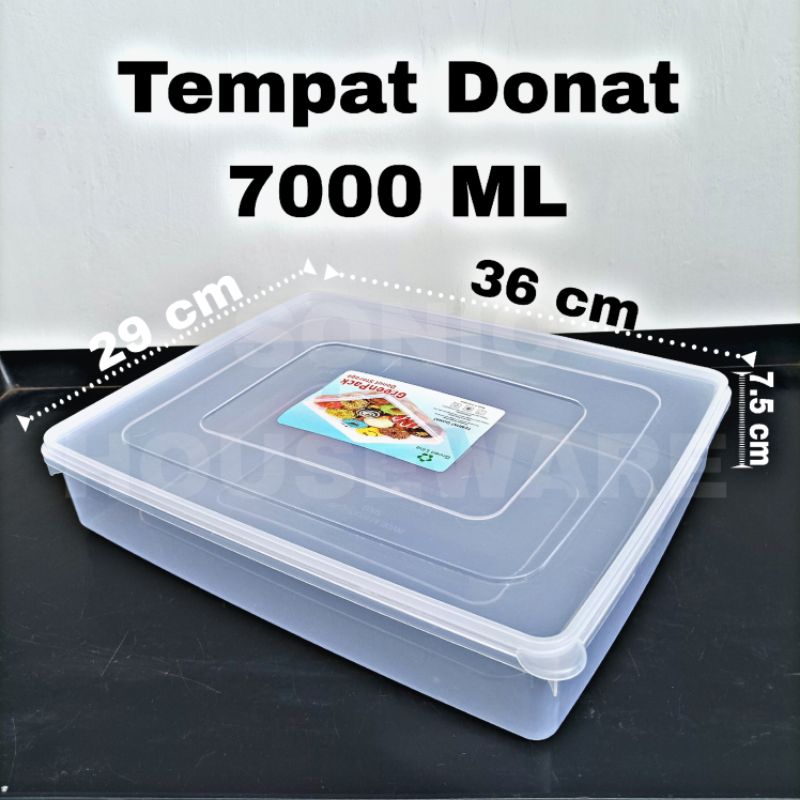 Jual Tempat Donat Kotak Donat Wadah Donat Box Donatsu L Bolu Kue Pack 7200 7000 5500 ML Bening ...