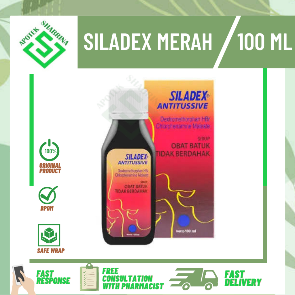 Jual SILADEX ANTITUSIF (MERAH) 30, 60, 100 ML / OBAT BATUK KERING ...
