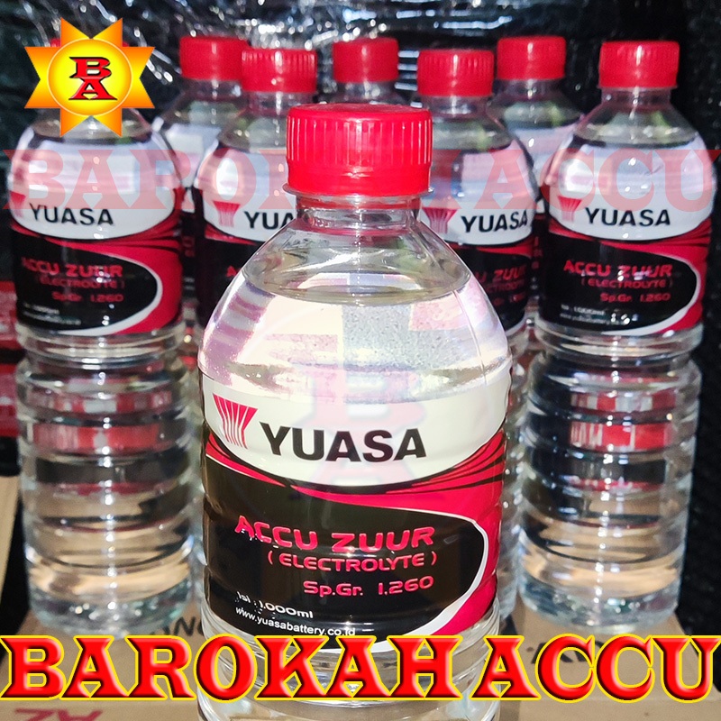 Jual AIR ACCU ZUUR Merk YUASA 1 liter/Botol | Shopee Indonesia