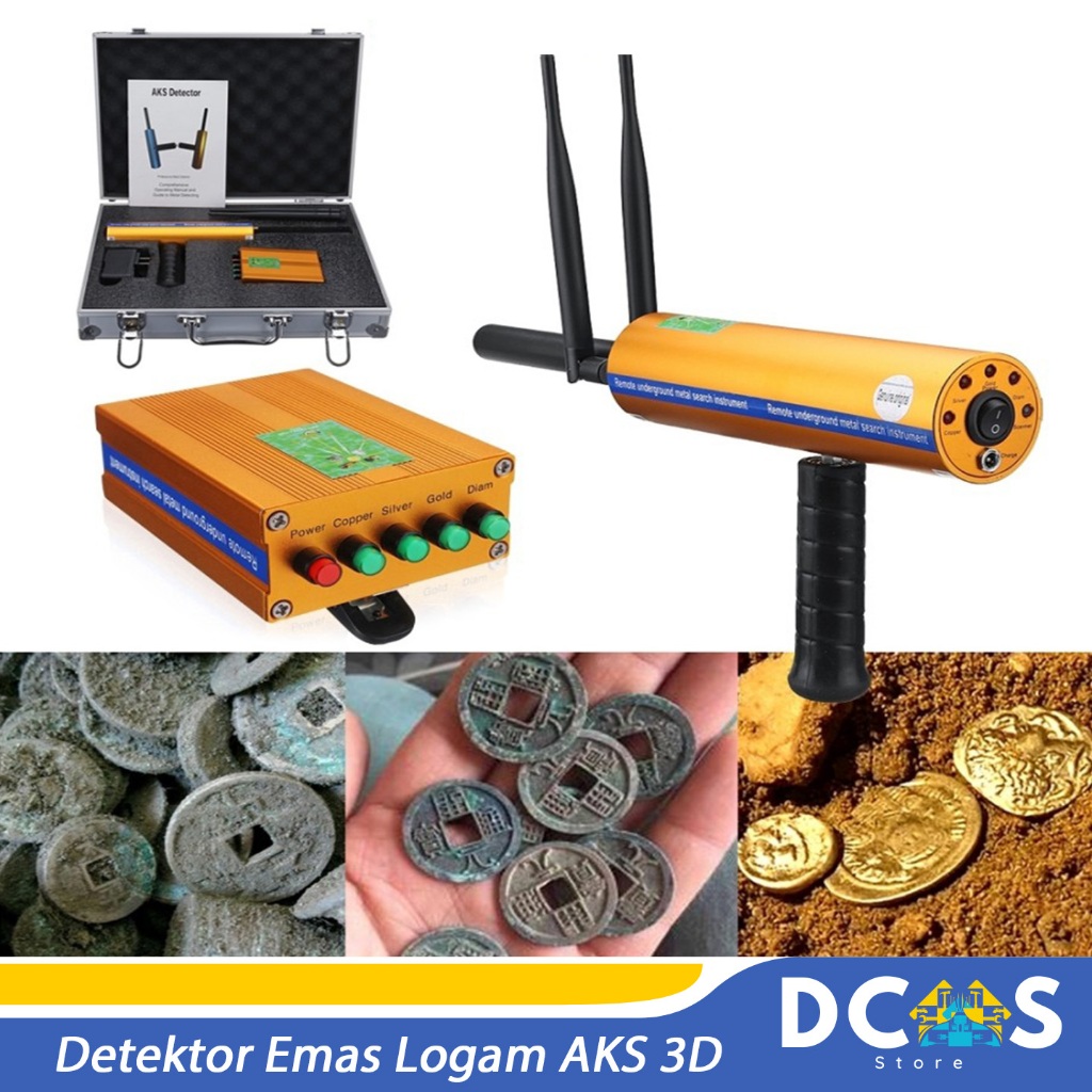 Jual Metal Detector jarak jauh AKS 3D Wide Range Gold Emas Diamond ...
