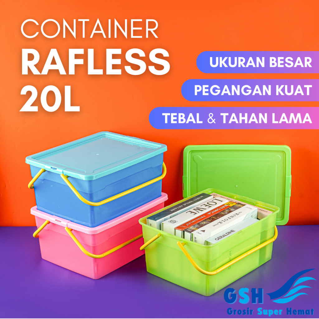 Jual GSH - Container Rafless 20L High Way Storage Box Organizer Pakaian ...