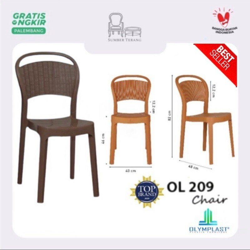 Jual kursi makan plastik olymplast OL 209 J kursi restoran kursi kantin ...