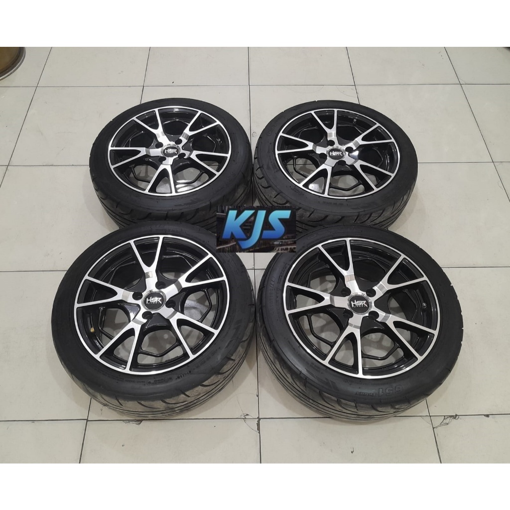 Jual Velg Mobil Racing Bekas Ring 16 HSR Eximius Pcd 4x100 Ban 195/50 R16 Buat Vios Yaris Jazz ...