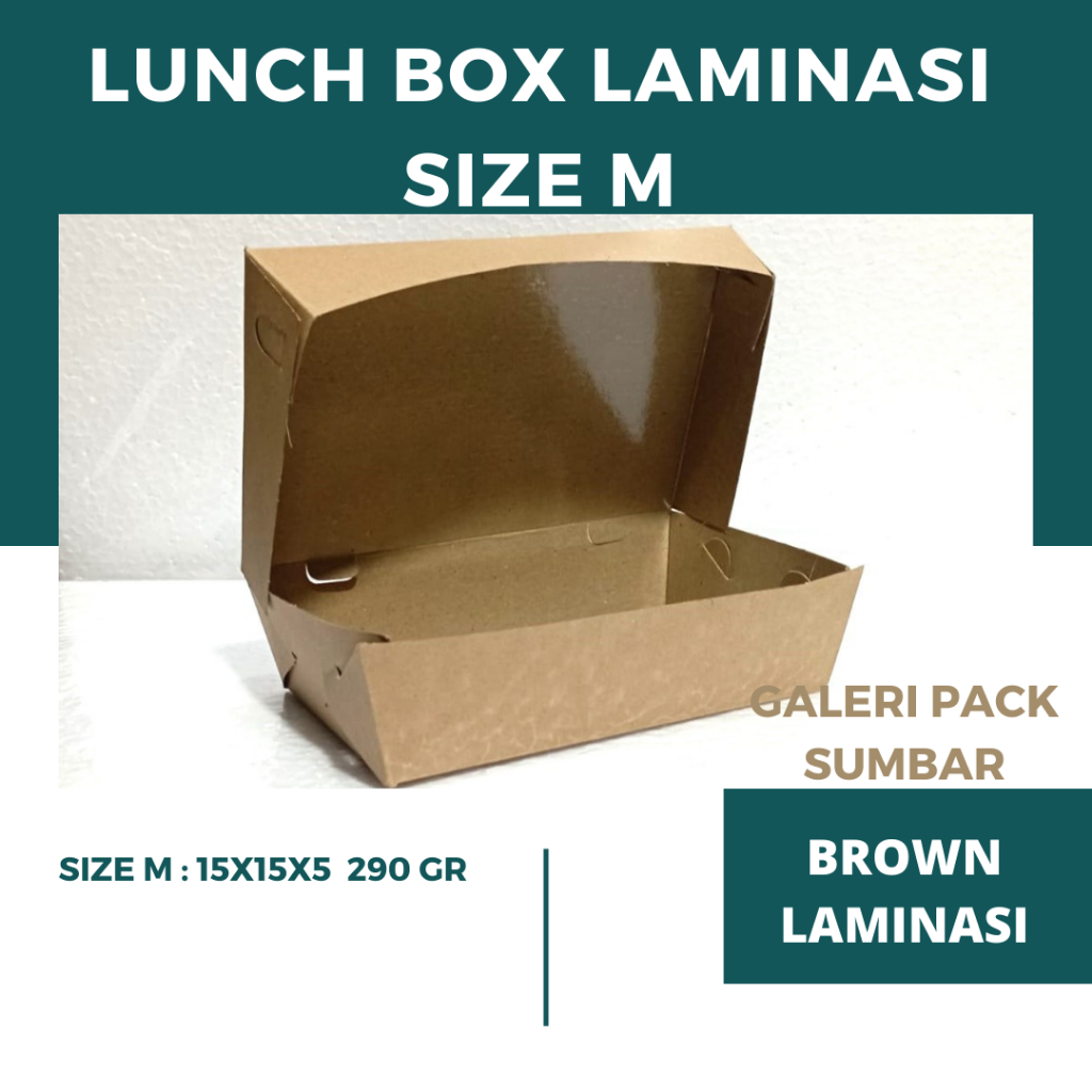 Jual Paper Lunch Box Paper Kraft / Paper Lunch Box Size M / Dus Box Ayam Geprek / Box Nasi ...