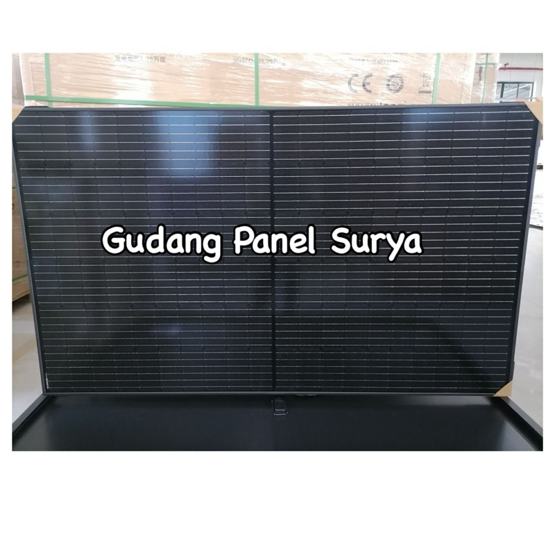 Jual Solar Panel Surya Solarcell Full Black 355WP Mono 355wp Monocrystaline + Packing Kayu ...