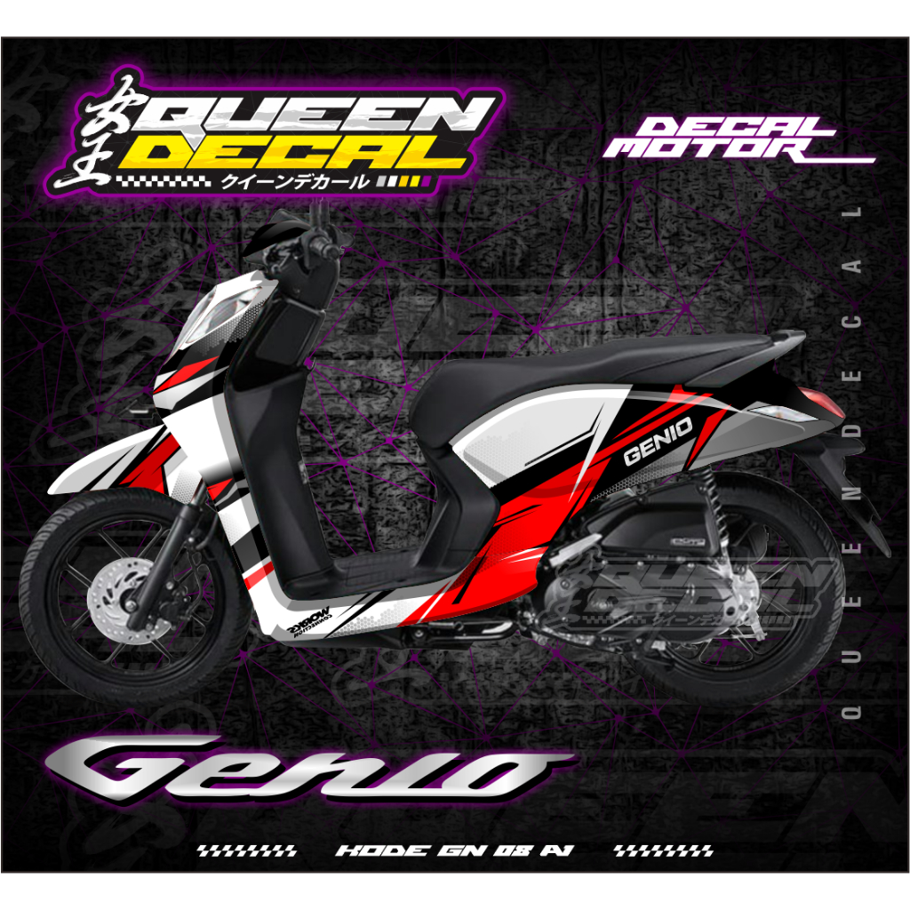 Jual Aksesoris Body Motor Genio Motif Desain Custom / Decal Full Body ...