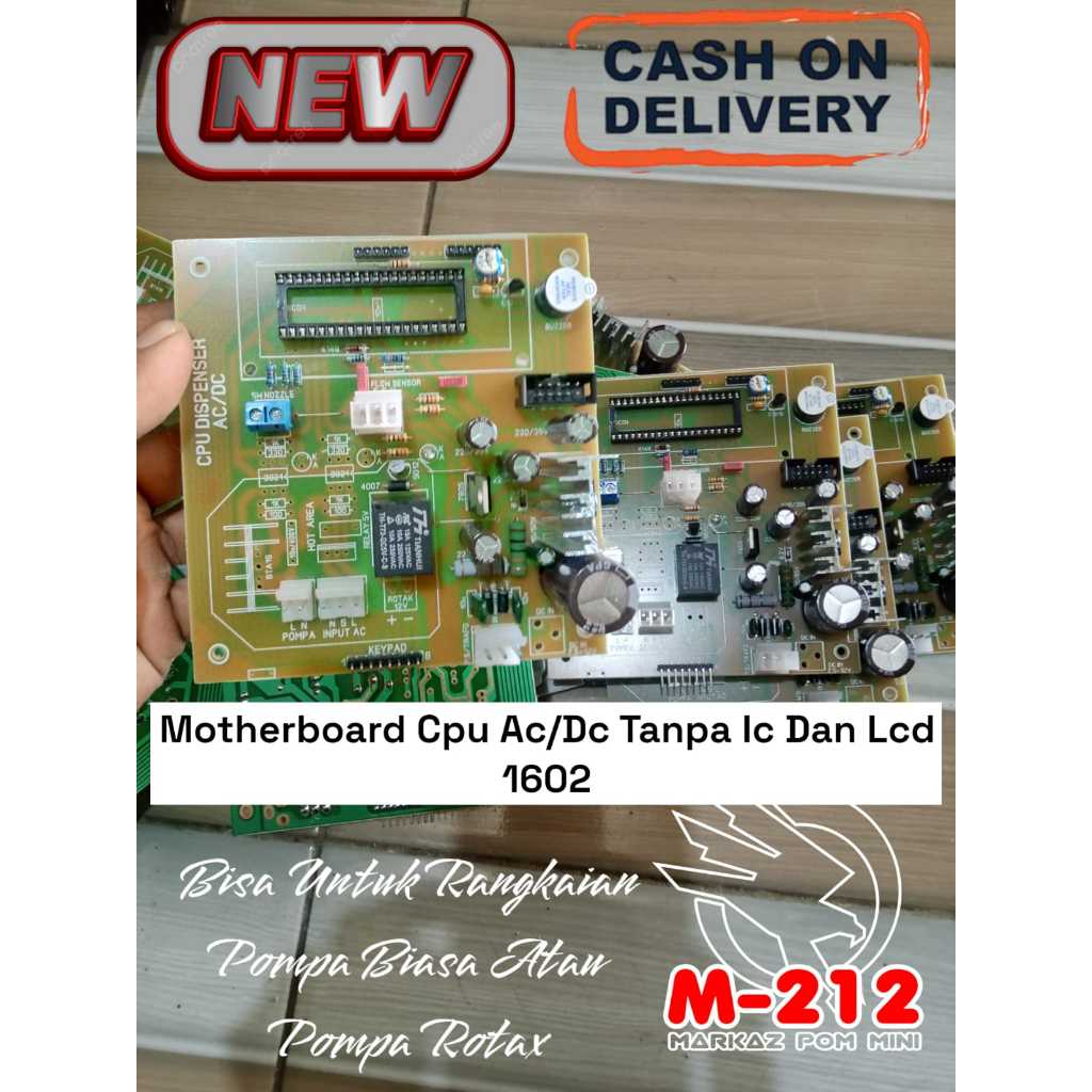 Jual Motherboard CPU Pom Mini Ac/Dc Tanpa IC Program Dan Lcd 1602 ...