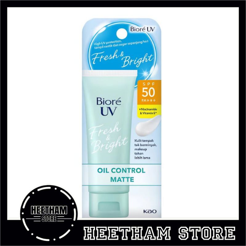 Jual Biore UV Fresh & Bright Oil Control Matte Sunscreen SPF 50+ PA+++ 30g | Shopee Indonesia