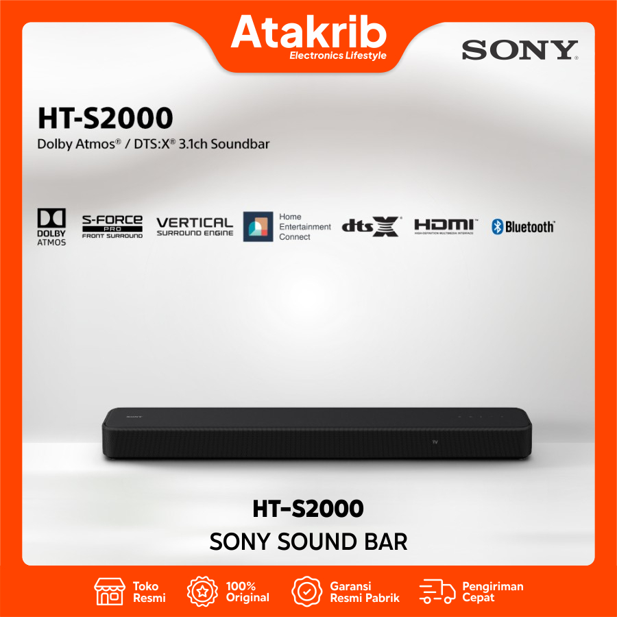 Jual SONY SOUND BAR HT-S2000 HT S2000 3.1ch Soundbar DTS X Dolby Atmos ...