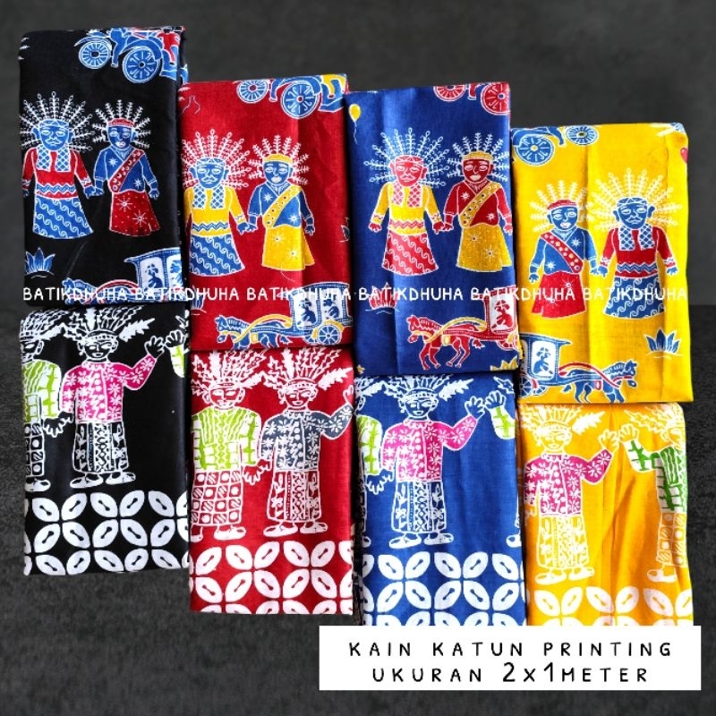Jual KAIN BATIK Khas Jakarta Batik Betawi ondel-ondel 2x1meter / Kain ...