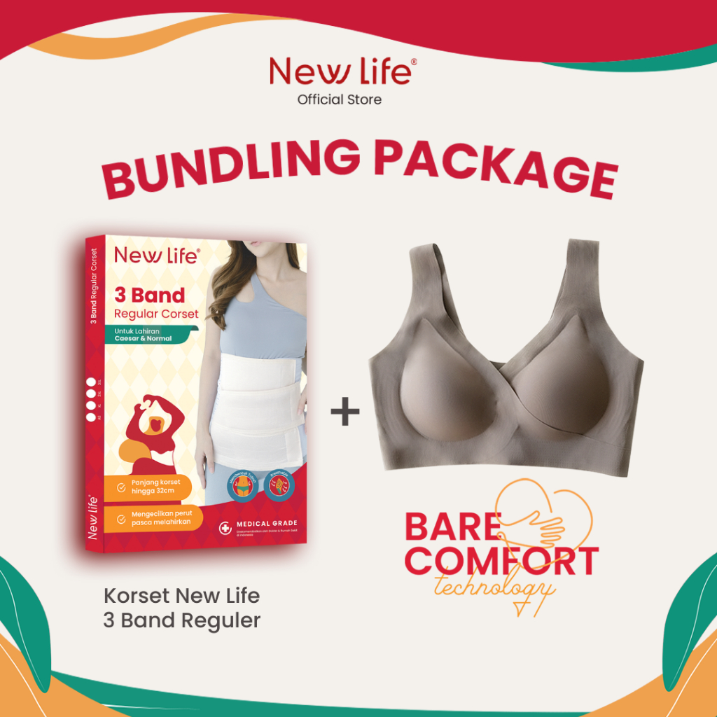 Jual New Life Bundling Korset 3 Band Reguler & Bra Menyusui Bare Comfort | Shopee Indonesia