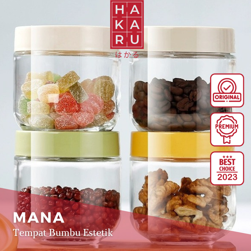 Jual HAKARU - MANA Toples Kaca 300ml Gula Garam Kedap Udara Kontainer ...