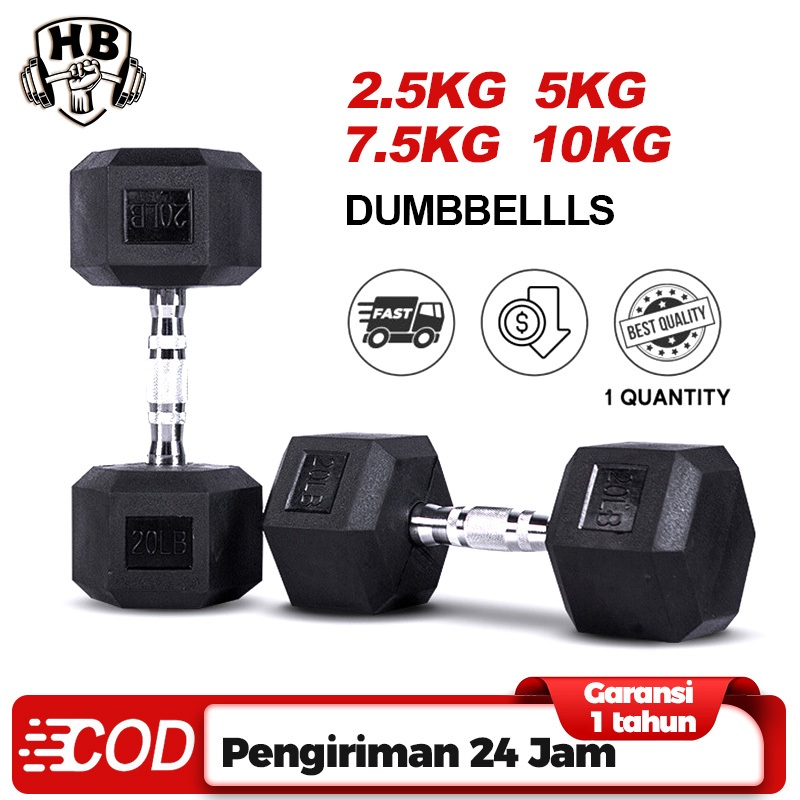 Jual Heartbeat Dumbbell Karet Hexagonal 10 Kg/7.5Kg/5KG/2.5KG /Barbel Karet Segi Enam 5 Kg/Hex ...