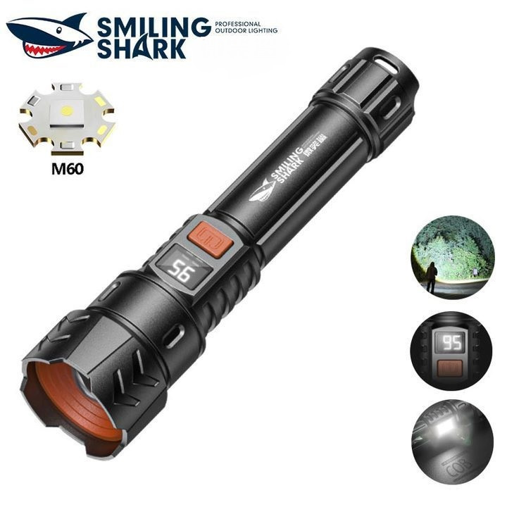 Jual SENTER LED M60 SMILING SHARK SD-5239A 60W - 5 MODE CAHAYA - ZOOM ...