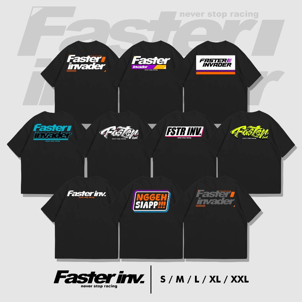 Jual ( COD ) Kaos FASTER INVADER Terbaru - Tshirt Pria Wanita Lengan ...