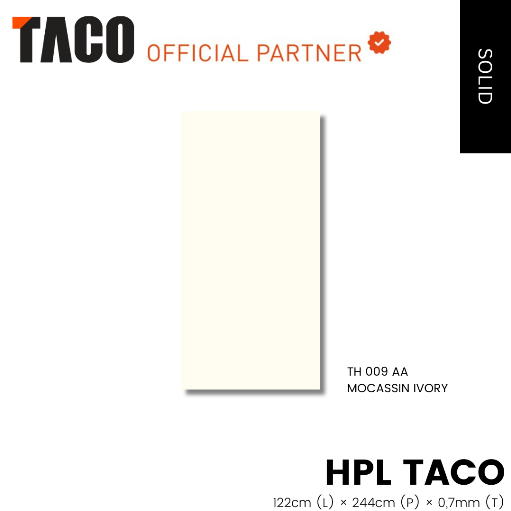 Jual HPL TACO SOLID TH 009 AA MOCASSIN IVORY | Shopee Indonesia