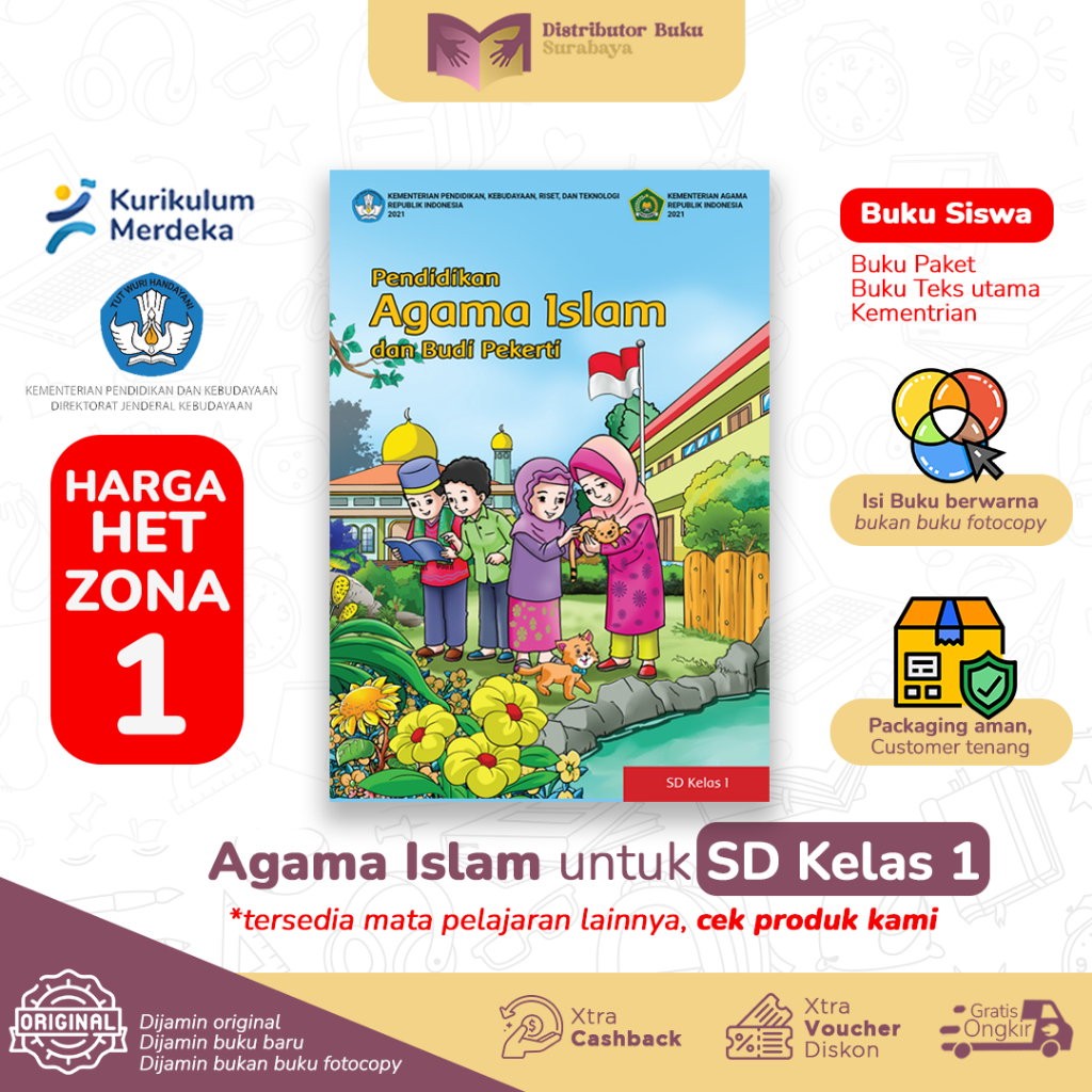 Jual Buku Agama Islam Kelas 1 SD - Buku Paket Siswa - Kurikulum Merdeka ...