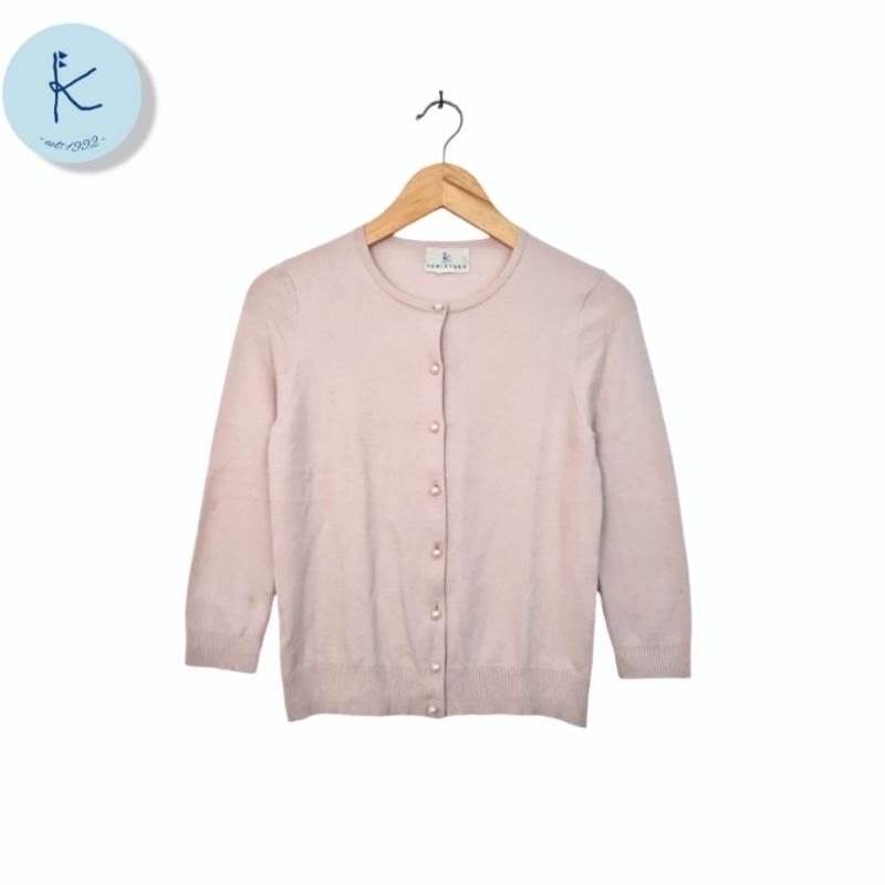 Jual Cardigan O-Neck Baby Pink (KODE : B34 - 20) | Shopee Indonesia