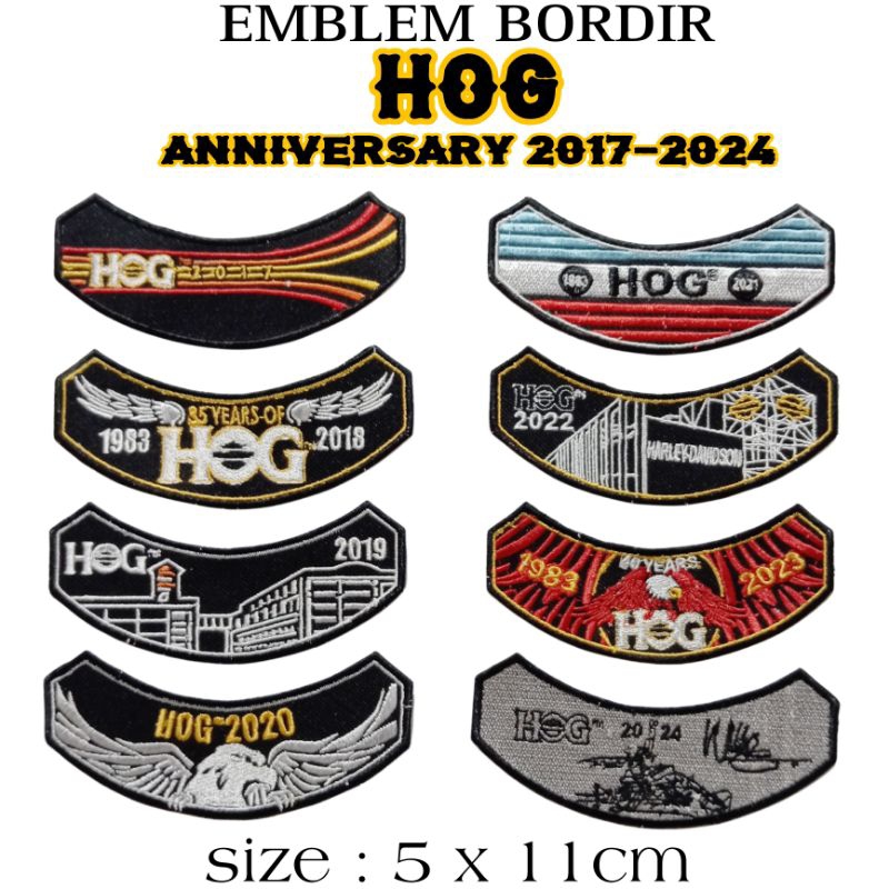 Jual PATCH HARLEY Anniversary,Owners group hog rocker patch Motorcycle ...