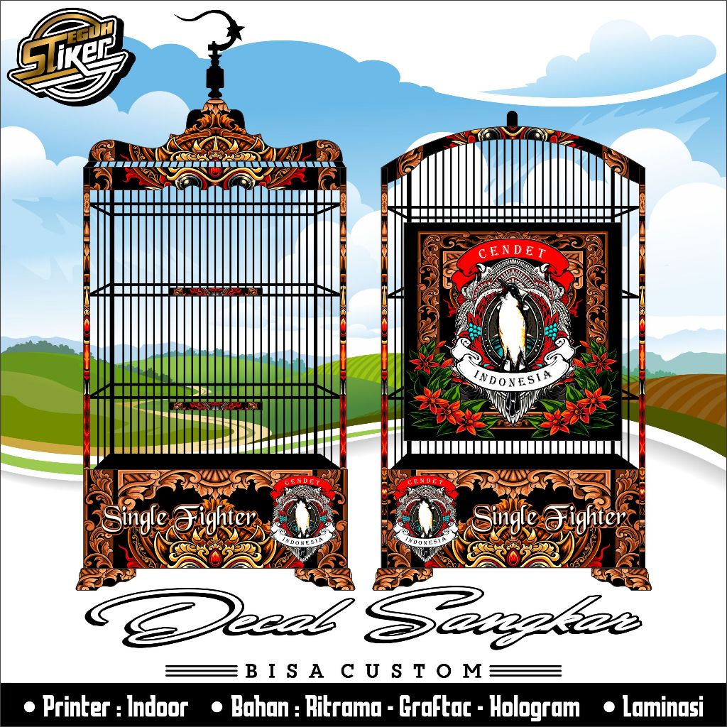 Jual Stiker Sangkar Kosan Cendet Bisa Ganti Logo Dan Tulisan | Shopee ...