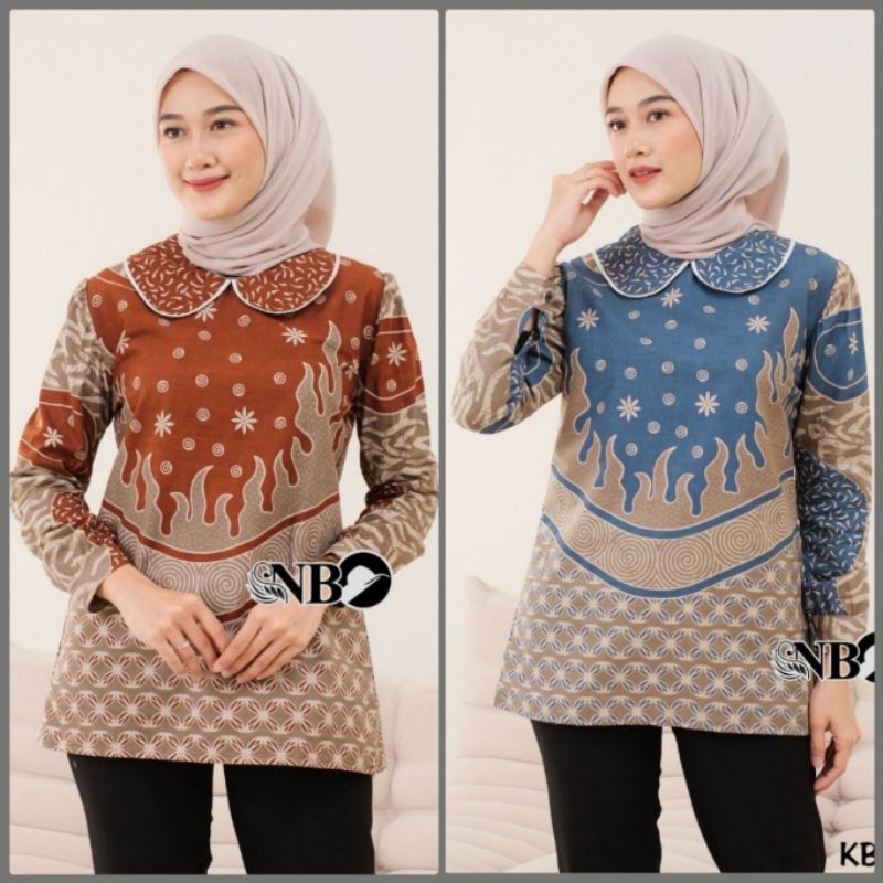 Jual Batik Wanita Atasan modern kantor 210389 size M L XL XXL Genes Monalisa Kerja | Shopee ...