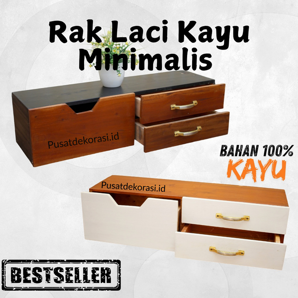 Jual Rak Dinding Laci Minimalis Meja Rias Kayu Tempel Dinding Serbaguna ...