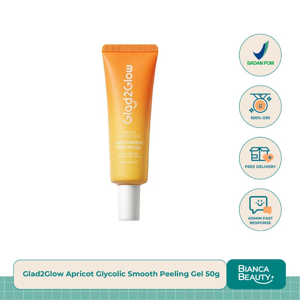 Jual GLAD2GLOW Peeling Gel Apricot Glycolic Acid Exfo Smooth 50g ...